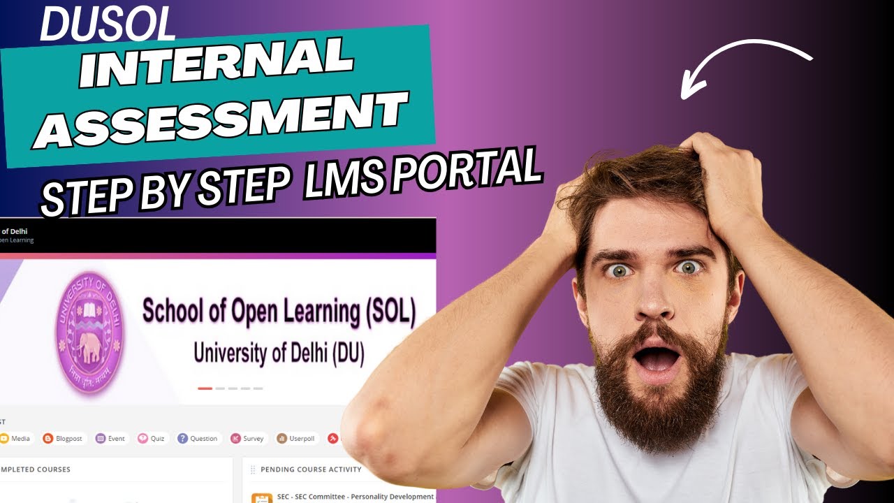 LMS portal DUSOL | Step by Step process | Internal assessment SEM- 1/3 ...