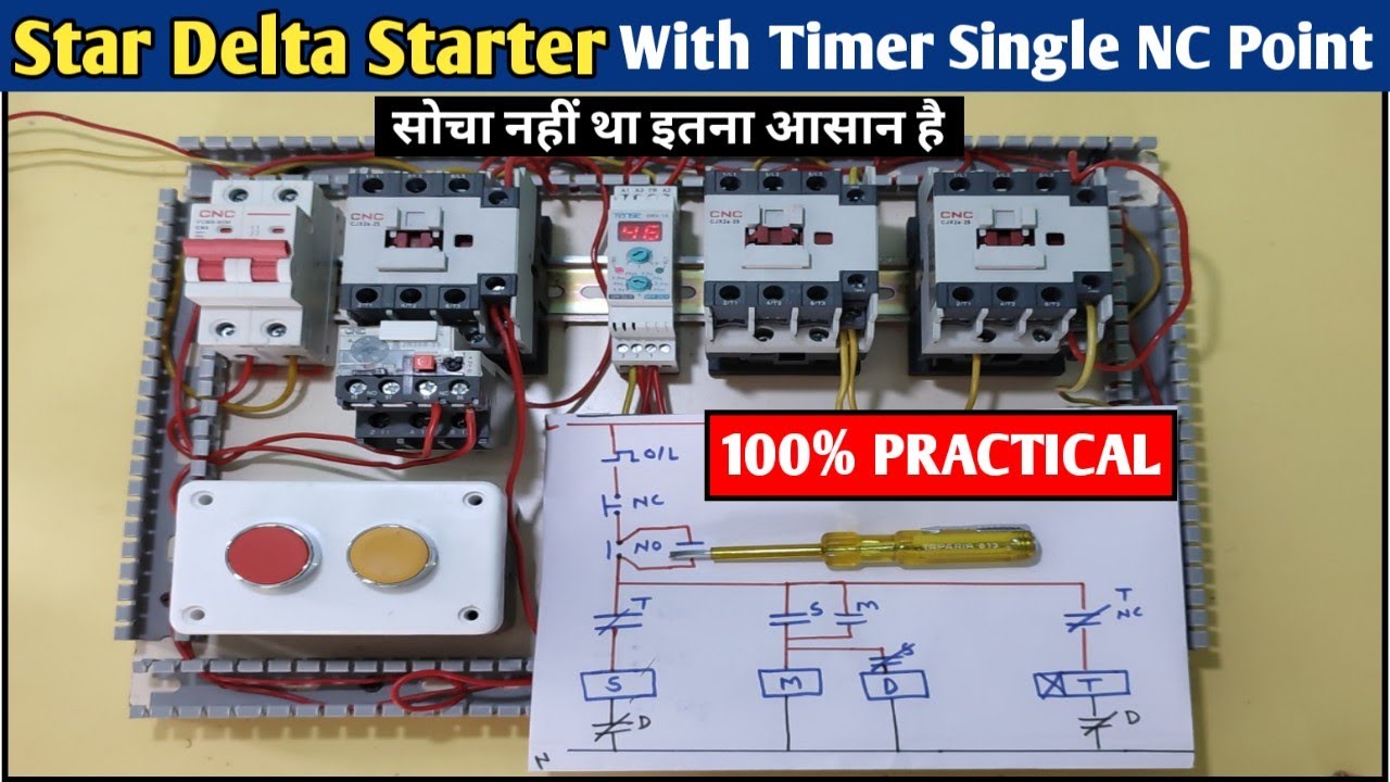 Star Delta Starter Control Wiring! Star Delta Wiring with Timer NC ...