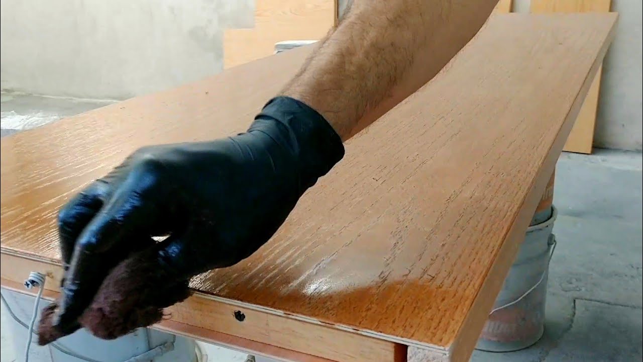 Aplicando Mancha/Tinta en Madera de Encino. Applying Stain to Encino ...