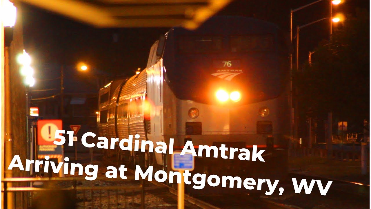 51 Cardinal Amtrak Arriving at Montgomery, WV - YouTube