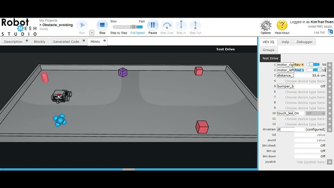 Điều khiển robot bằng Robot Mesh Studio - Obstacle Avoiding Robot - YouTube