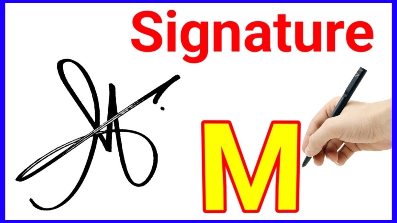 M letter signature styles | How to sign the letter M - YouTube