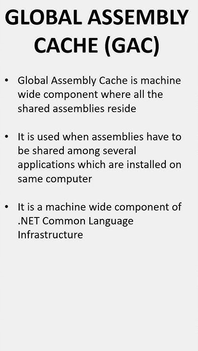 Global Assembly Cache GAC - YouTube
