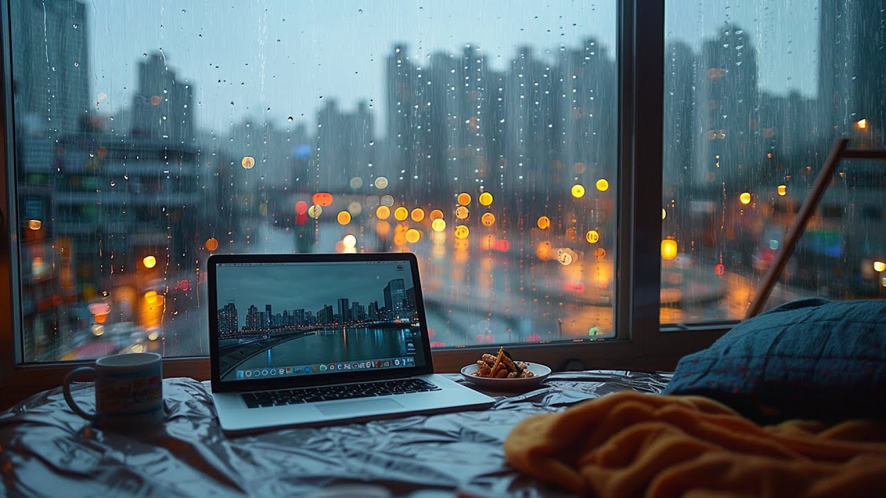 Sleep Deeply and Calmly with Rain and Thunder Echoing on Windowpane ...