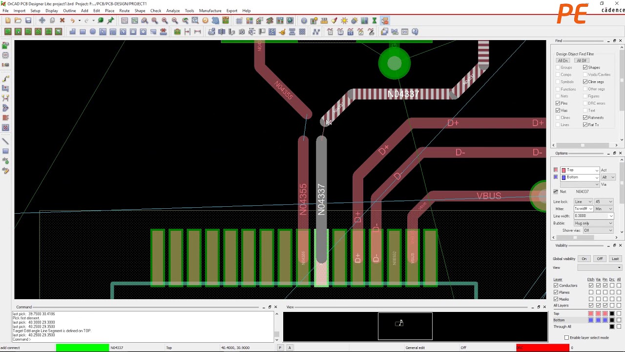 PCB Design Tutorial_47 Oracd Pcb Editor Routing And Adding Vias 02 ...