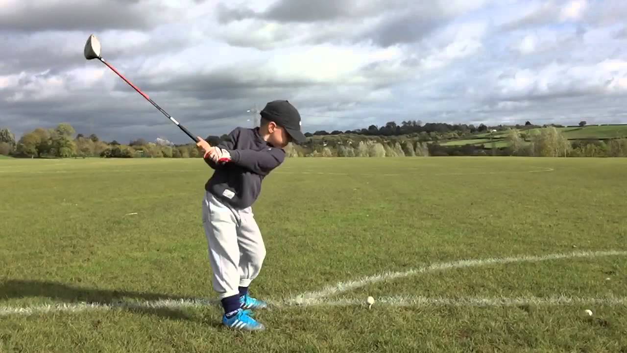 4 year old Junior Golf Prodigy - Jaxson Perry - At the practice ground ...