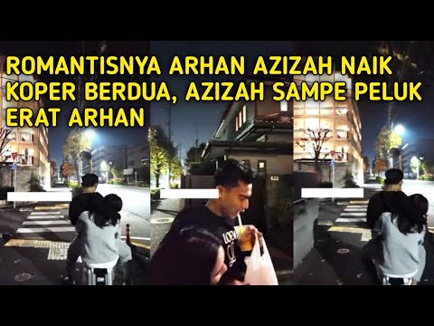 Detik - detik azizah peluk erat arhan takut jatuh saat naik koper ...