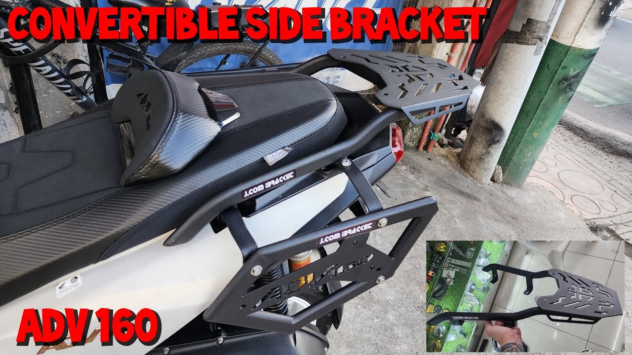 ADV 160 convertible bracket, Mono topbox bracket to side bracket - YouTube