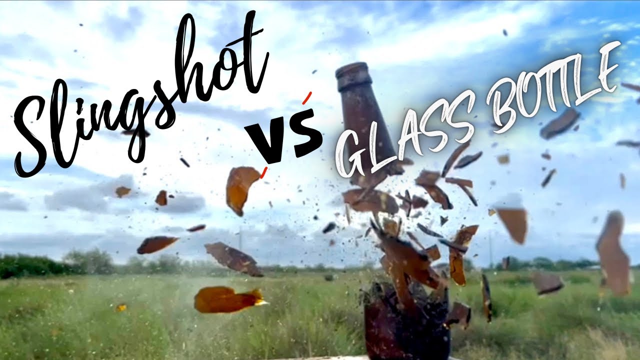 Slingshot Vs a glass bottle (1 shot/slow motion short video) - YouTube