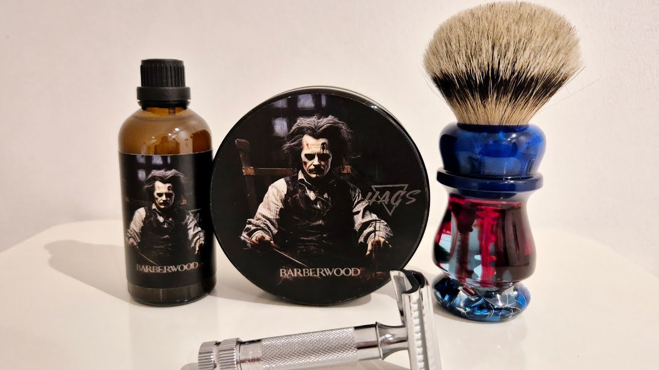 Hags Barberwood / Richman Shaving Blood Oath Brush /Merkur 37C Slant ...