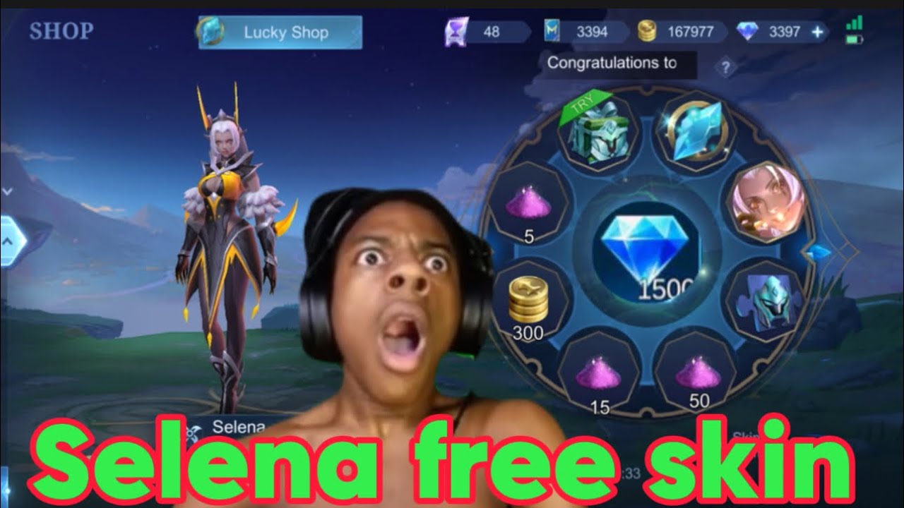 Lucky spin drawing Selena normal skin in Mobile Legends MLBB free ...