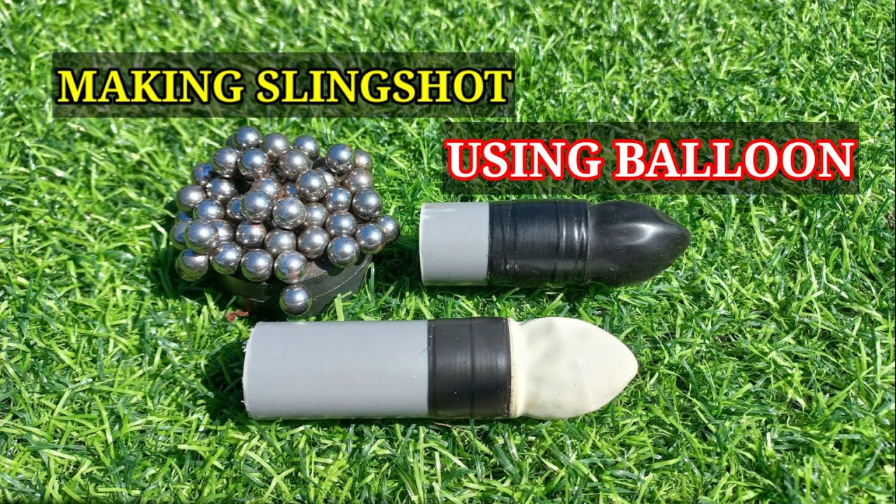 Making Slingshot Using Balloon With Plastic Pvc - Easy To Make ...