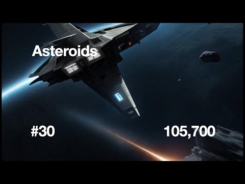 Asteroids 30 (100K+ score; classic Atari coin-op video game, 105700 ...