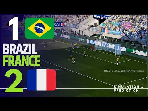Brazil 1 vs 2 France Match Highlights | Video game Smulation