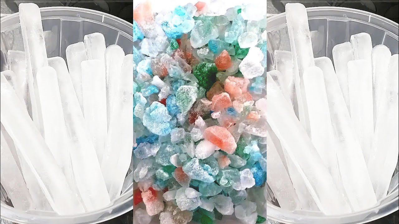 ASMR HARD ICE EATING / CRUSHED ICE / THIN ICE / CLEAR ICE / FREEZER ...