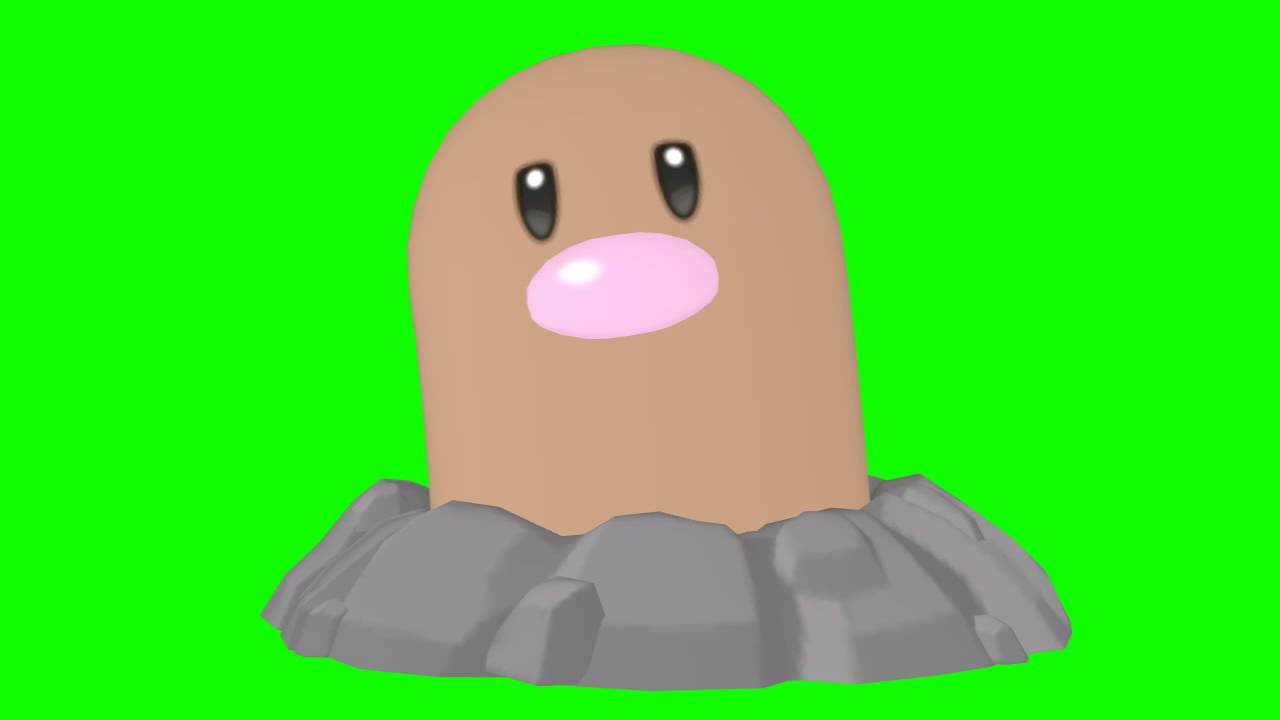 Diglett 1 animated front (pokemon) chroma - YouTube