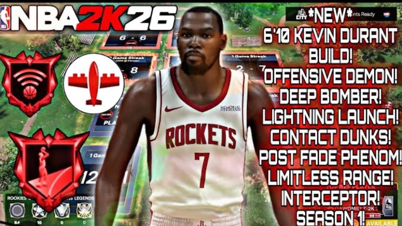#NBA2K26/6'10 unstoppable Kevin Durant Build game play - YouTube