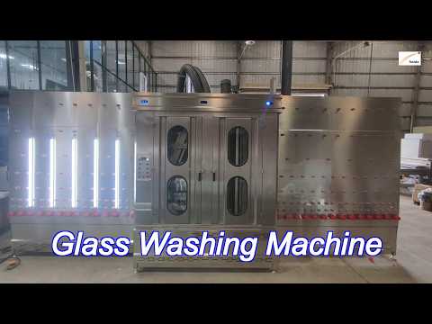 vertical industrial glass washing machine 22kw 380v glass cleaning equipment