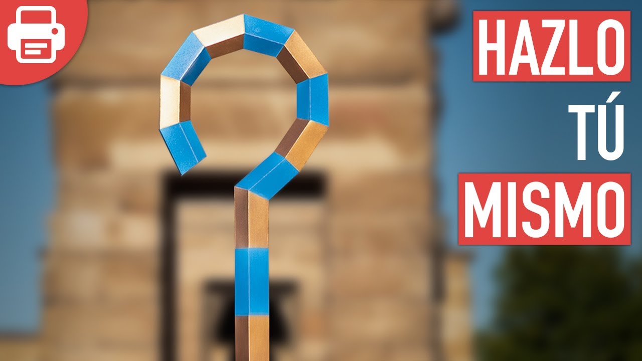 Cómo hacer Bastón Egipcio Dorado y Azul con Papel o Cartulina en 3D ...