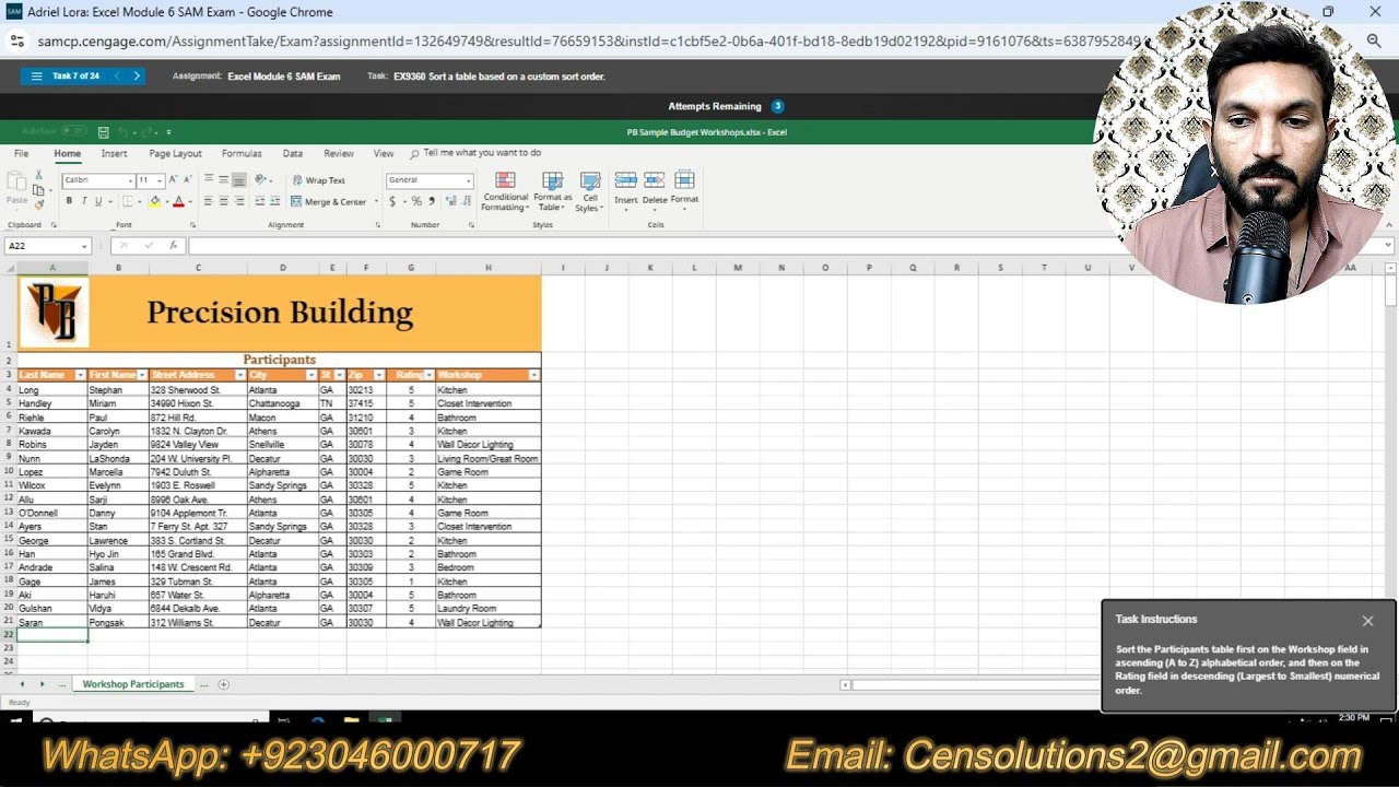 Excel Module 6 SAM Exam | Excel Module 6: Managing Data with Data Tools ...