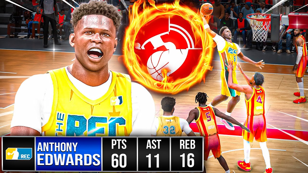 Anthony Edwards Build DROPS 60 in RANDOM REC NBA 2K24! - YouTube