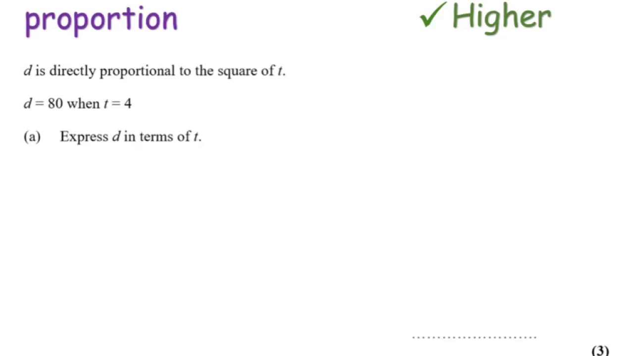 Direct and Inverse Proportion | Higher GCSE | JaggersMaths - YouTube
