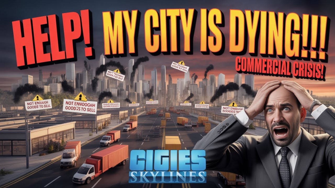 Help! My City is Dying!!! Commercial Crisis in Cities: Skylines - YouTube