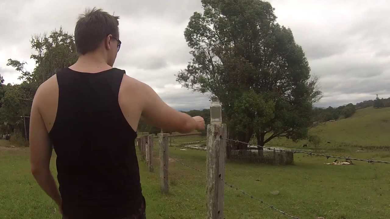 75 Pound Compound Bow through Glass - YouTube