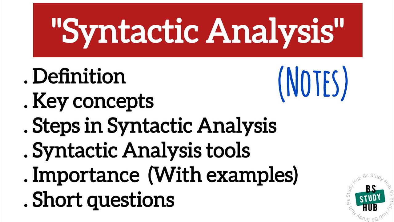 Linguistics Syntactic Analysis Notes #ENG-206 #semesterfour # ...