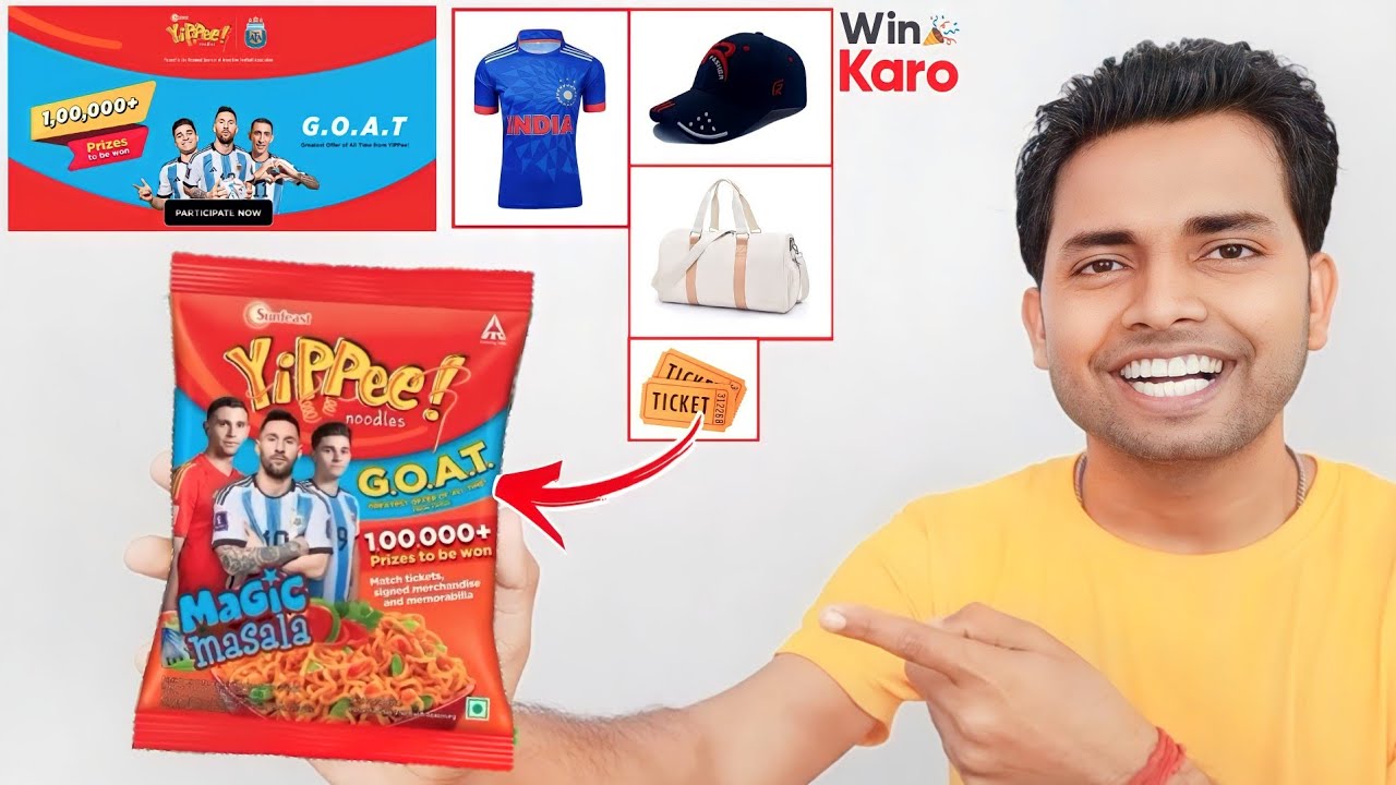 Sunfeast Yippee GOAT Offer - Win Jersey, Cap, Ticket | Yippee Noodles ...