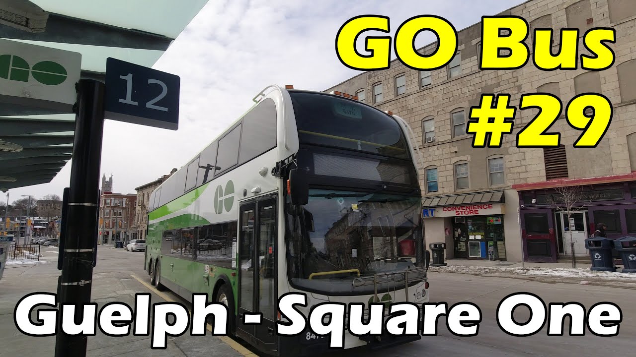 [4K] GO Transit Route 29 Bus Ride from Guelph Downtown to Square One ...