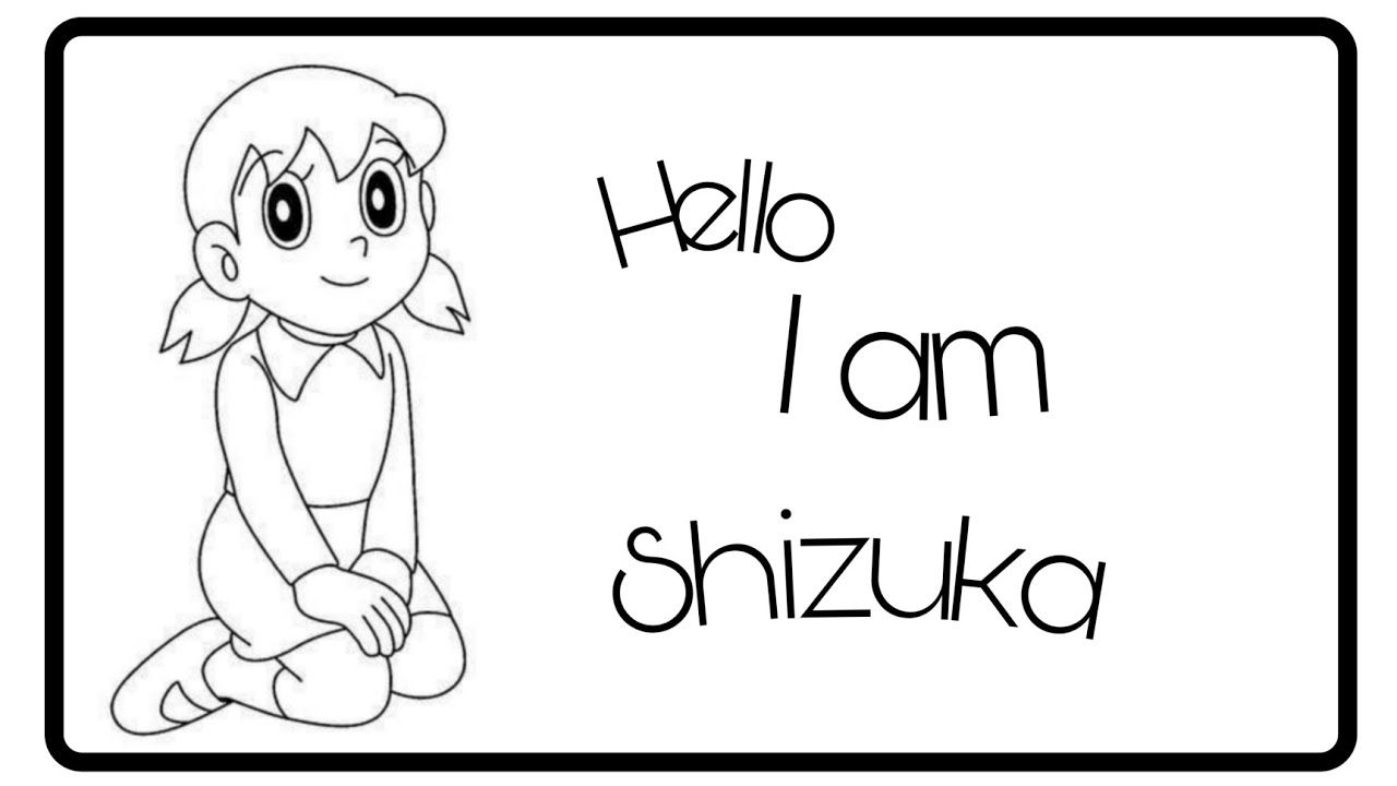 How to draw Shizuka cartoon character step by step | Shizuka drawing ...