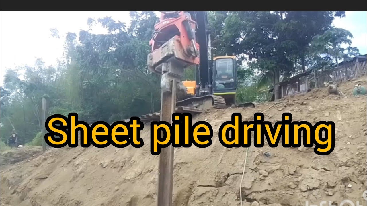 Pile Driving with Hyundai Hx2205 Excavator along jalaur river in ...