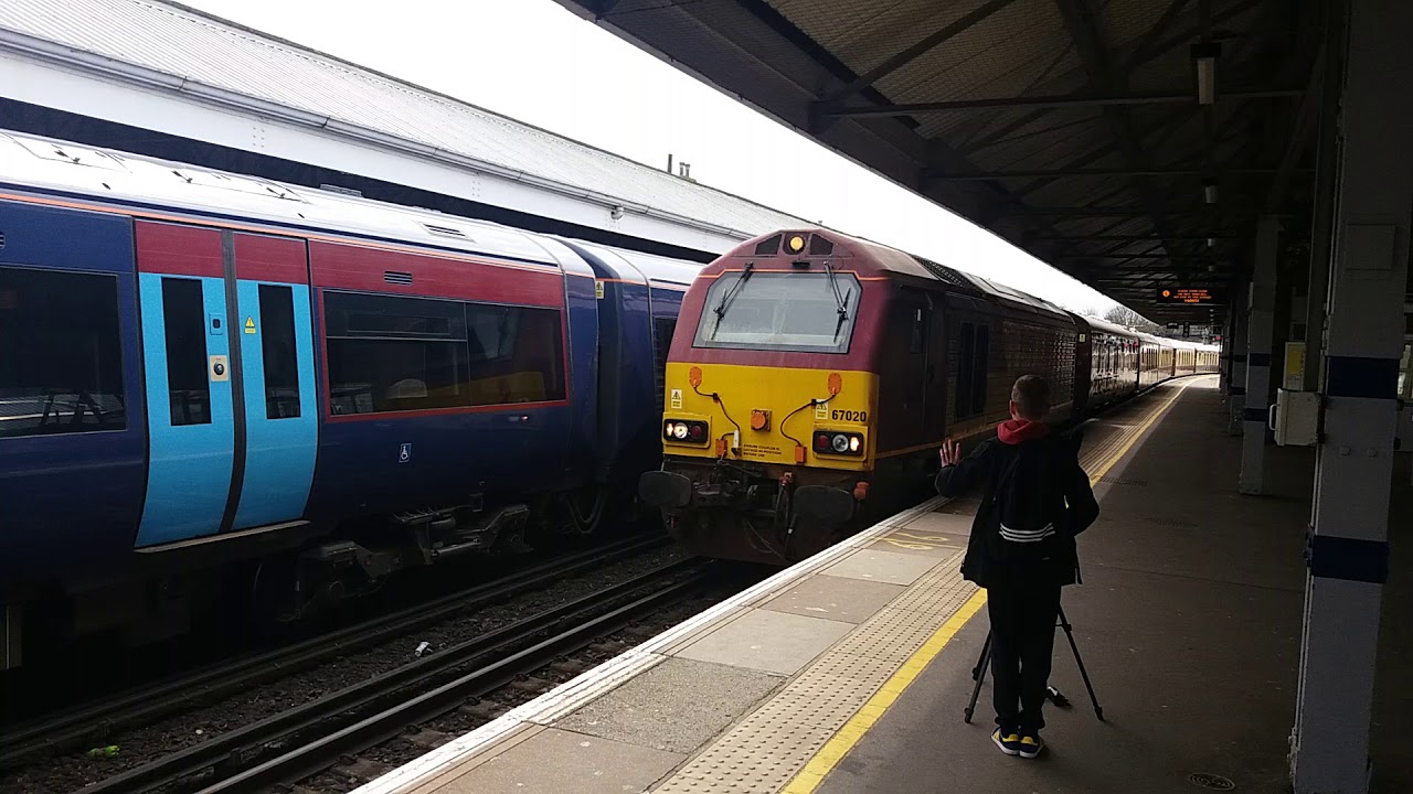 CLASS 67020 EWS & 67024 BELMOND BRITISH PULLMAN THROUGH RAMSGATE - YouTube