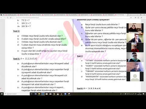 Kombinatorika dərs izahı (Sayma | Faktorial | Permutasiya | Kambinezon)