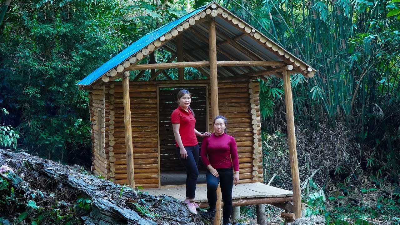 Build wooden house (CABIN), Complete installation of corrugated iron ...