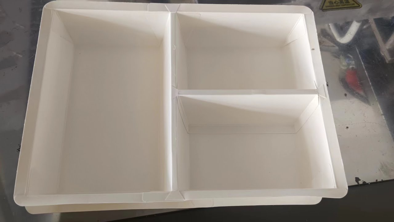 Multiple compartments paper lunch box forming machine carton bento meal ...