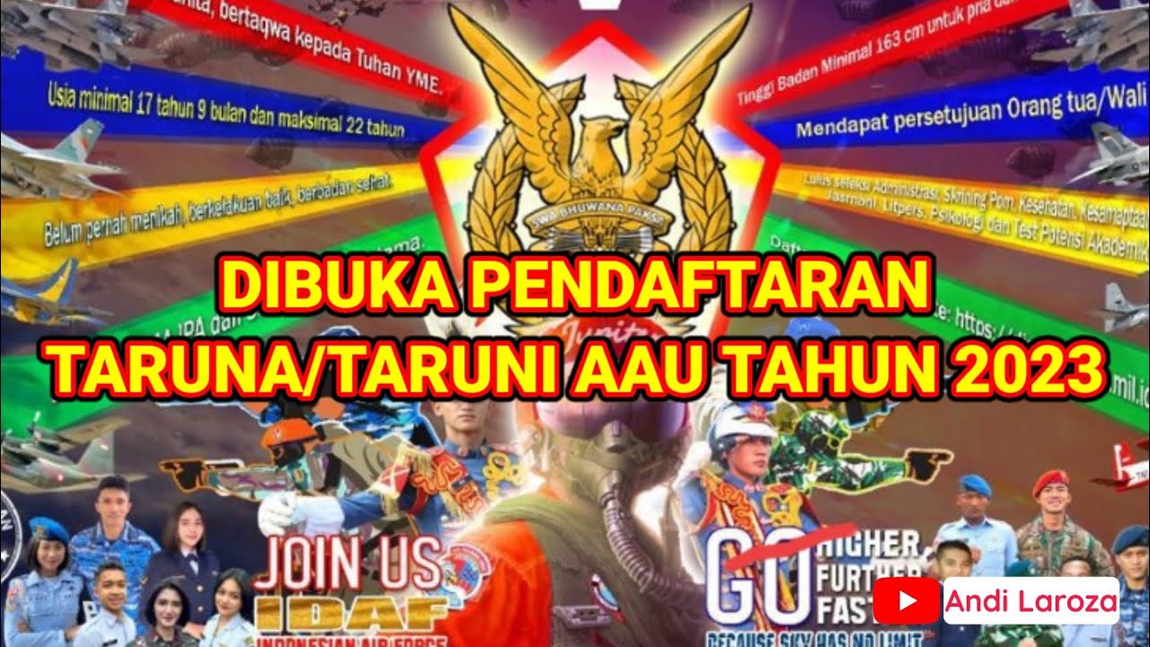 PENDAFTARAN TARUNA/TARUNI AAU 2023 - YouTube