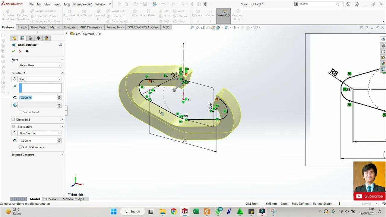 MEMBUAT SKETSA DI SOLIDWORKS PART 1 - YouTube