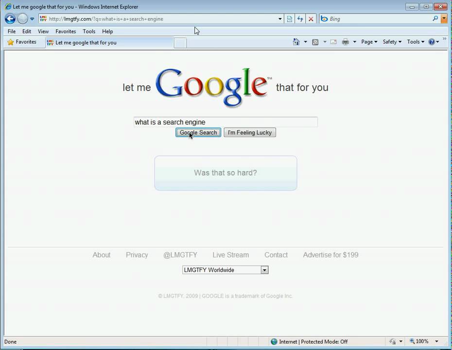 LMGTFY Demo - YouTube