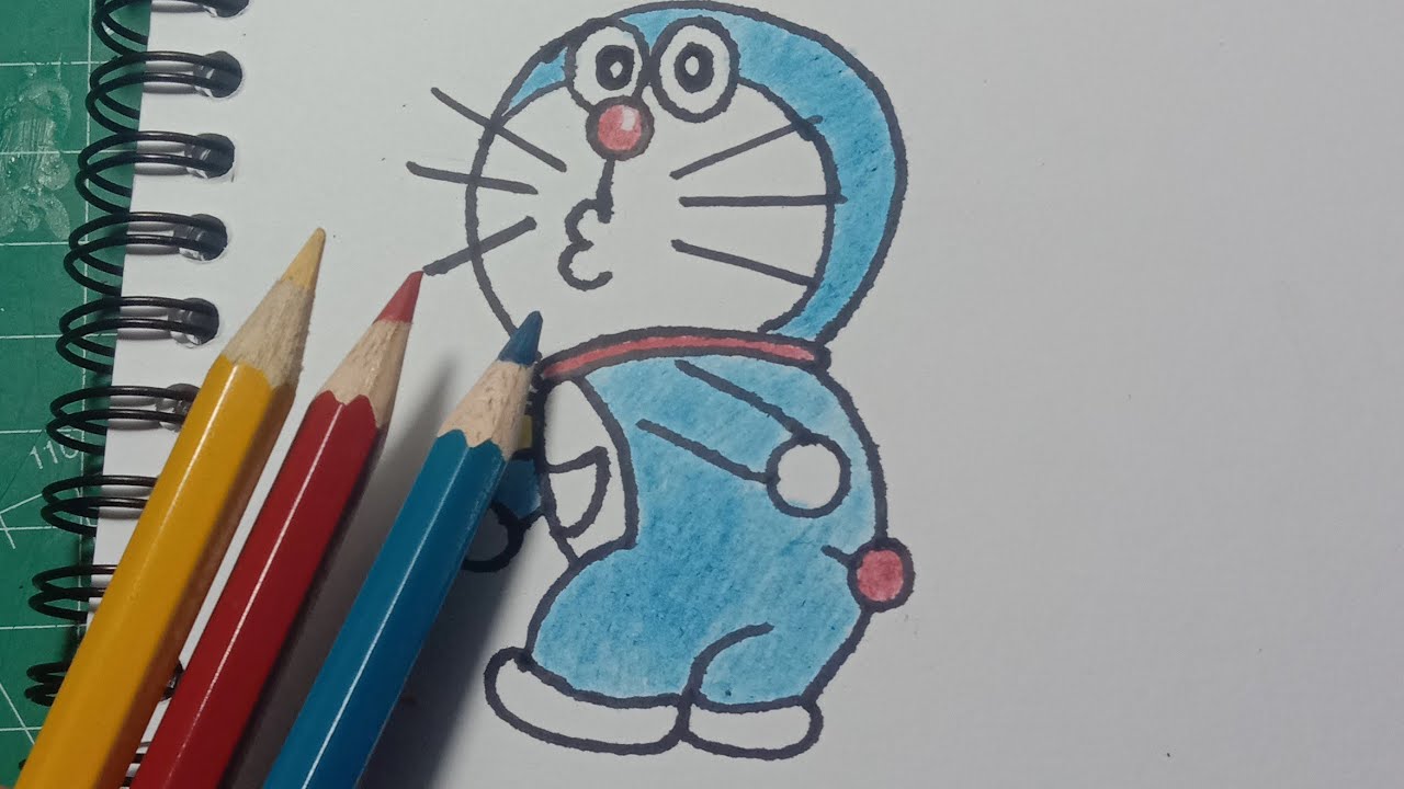 Cara mudah menggambar Doraemon mudah|| can pake 3 warna‼️ - YouTube
