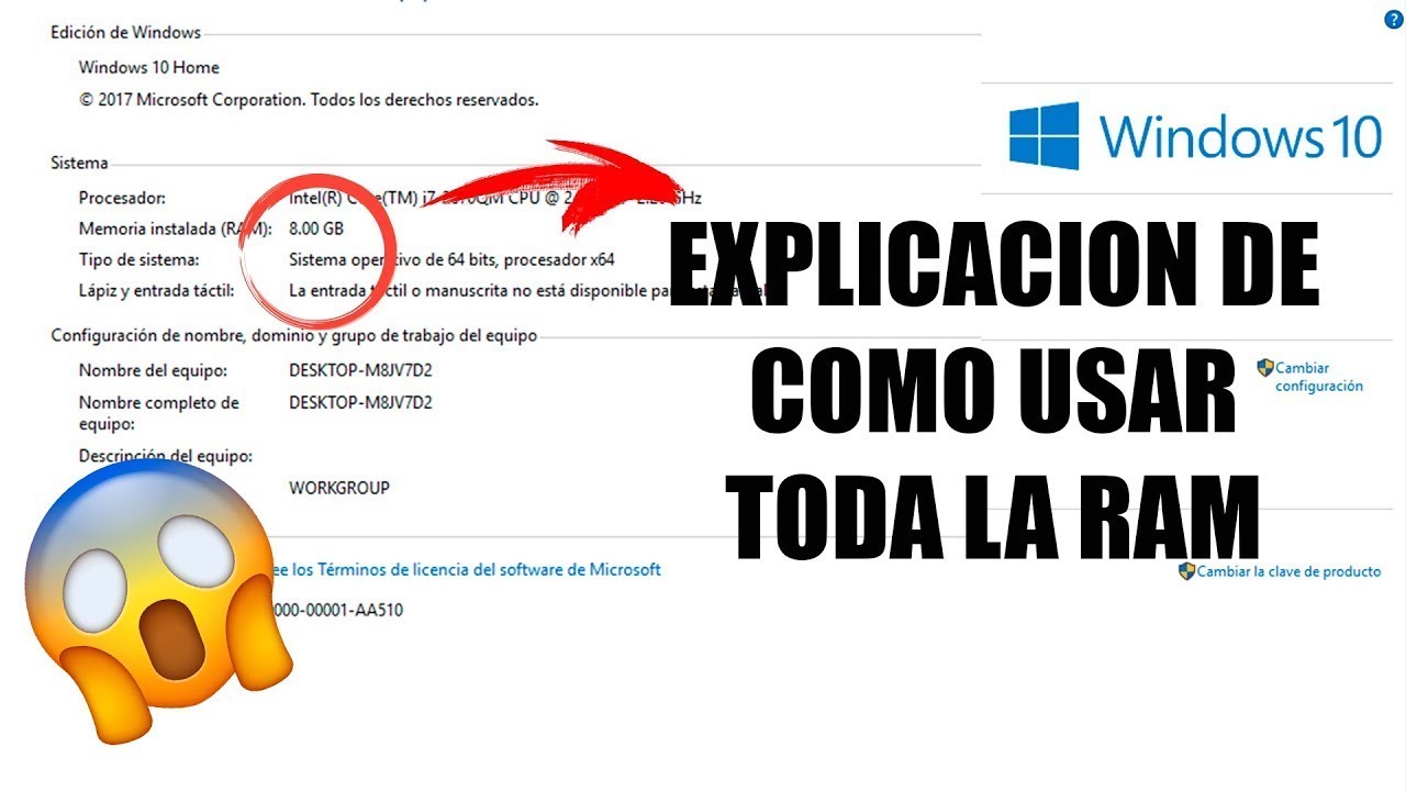 COMO USAR TODA LA RAM EN UNA PC WINDOWS 10 32 Y 64 BITS (SOLUCIÓN DEFINITIVA 2020) 🤔 - YouTube