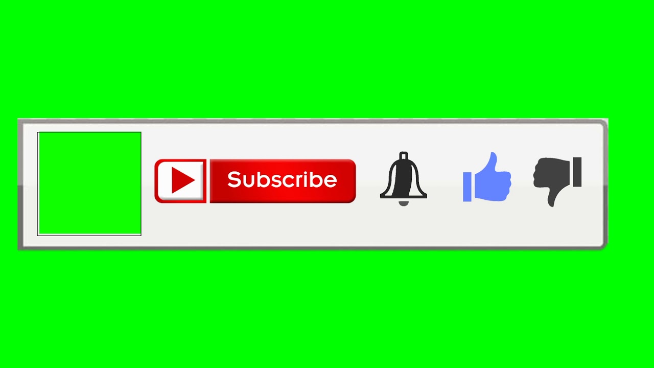 Subscribe Button Green screen, bell icon Green screen, like button ...