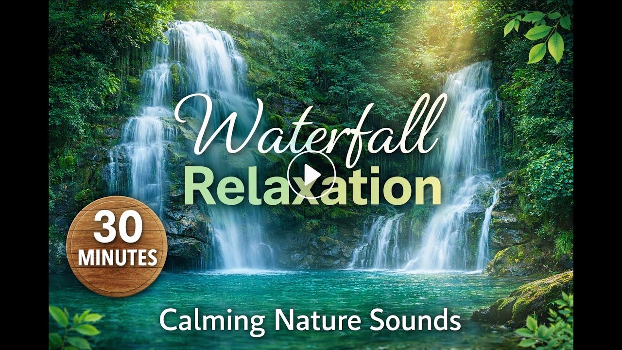 30 Minutes Waterfall Relaxation 🌿 Calming Nature Sounds for Deep Sleep ...