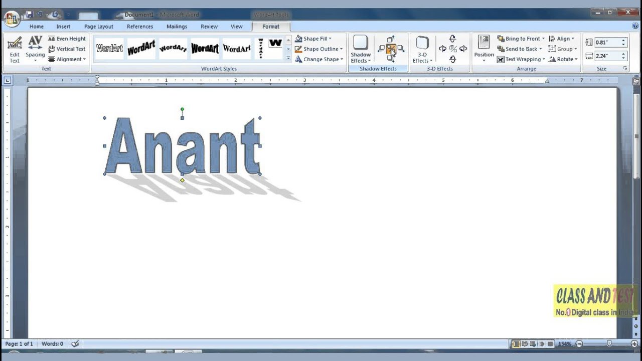 MS WORD 98 - Shadow movement on Word Art or Shapes.mp4 - YouTube