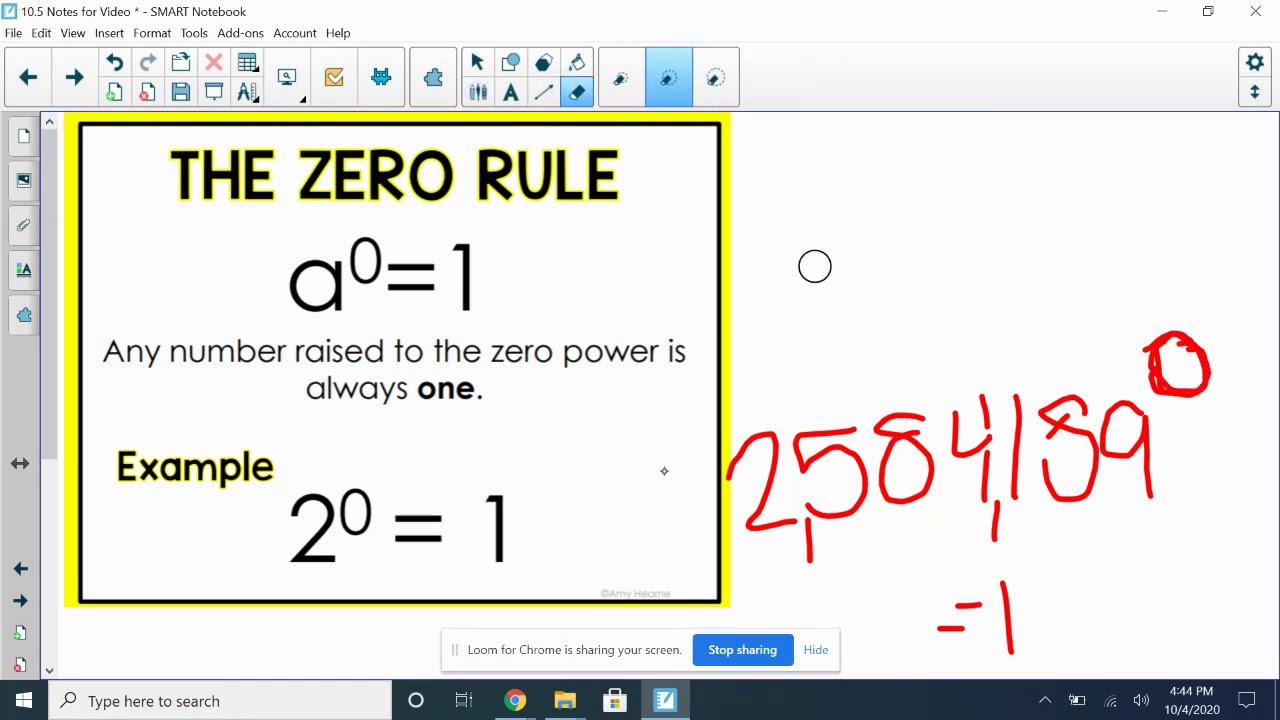 Exponents, Zero and One Exponent Laws - YouTube