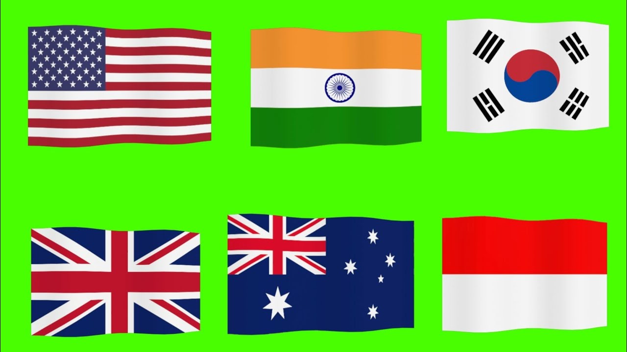 Green Screen Flag || All country flags || copyright free - YouTube