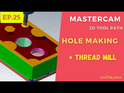 MASTERCAM 2021 - Thread Mill - YouTube
