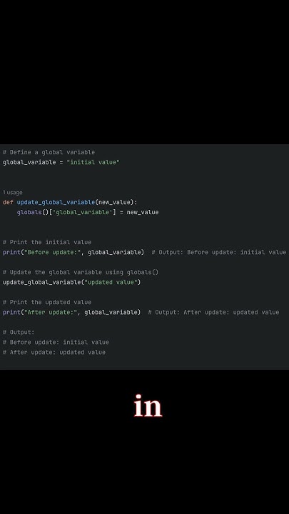 Python Trick Dynamic Access To Global Variables With `globals` Youtube