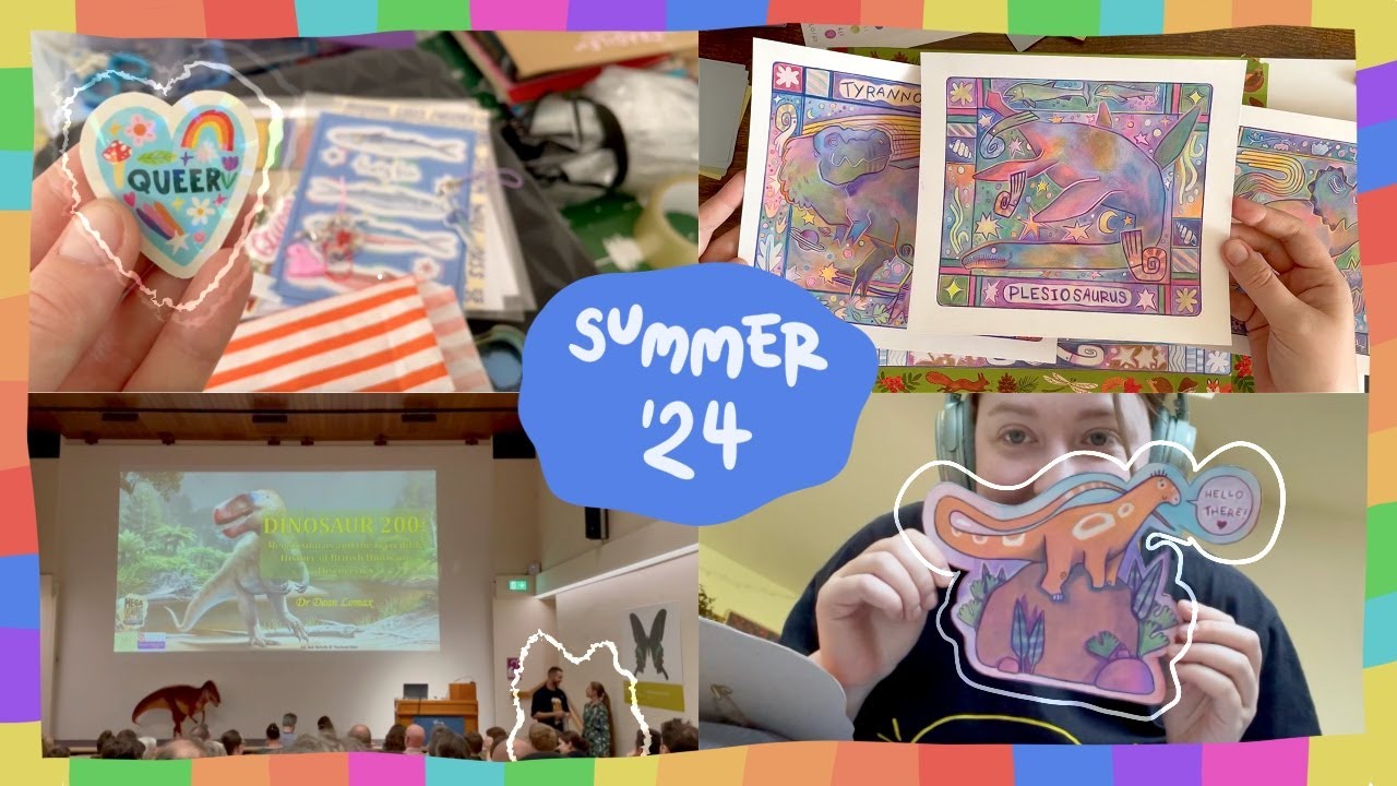 Ldn Queer Mart, drawing Stegosaurus June/July vlog - YouTube
